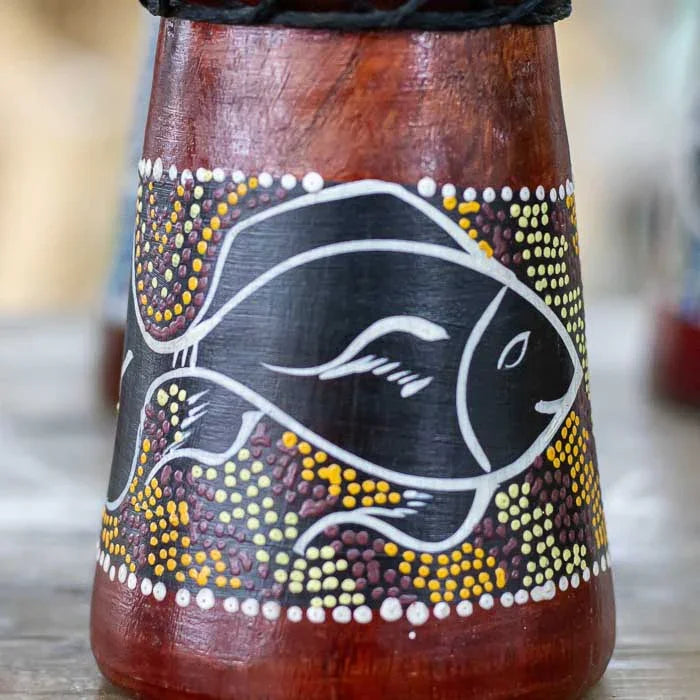 Tambor Aborígene Artesanal em Madeira com Design Tribal de Bali – Arte ...