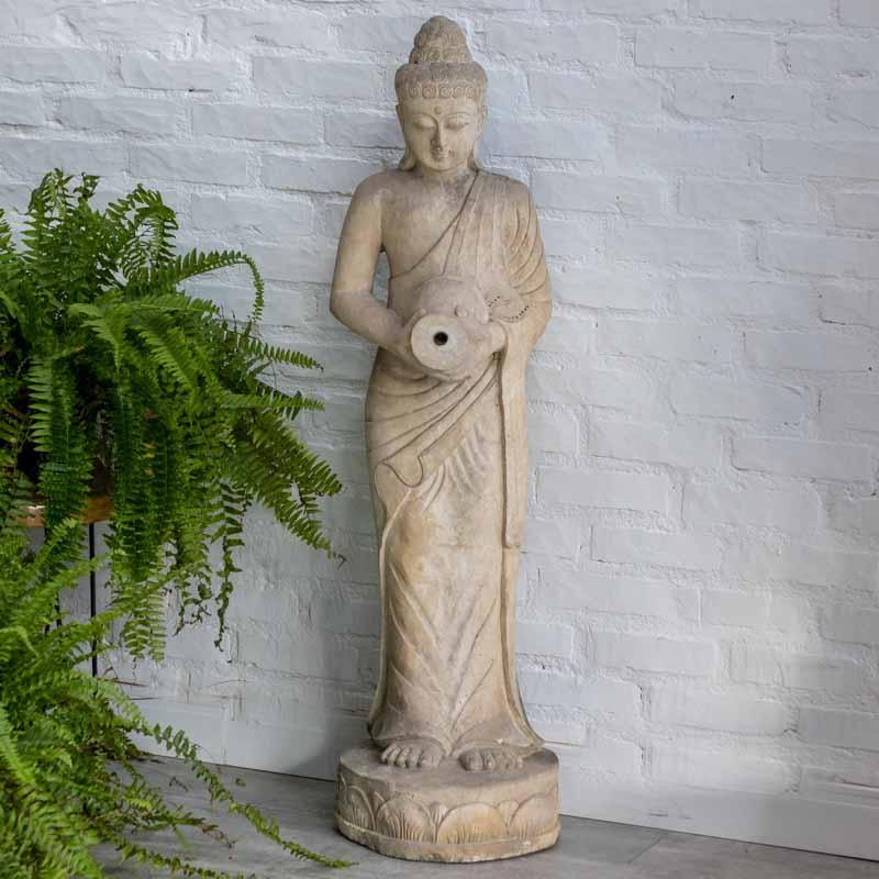 Escultura Buda Bali em LimeStone 100cm – Arte & Sintonia